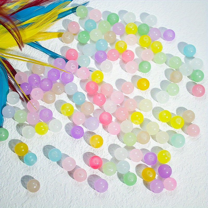 Colorful Light Colors Glass Round Beads Straight Hole Loose - Temu Ireland