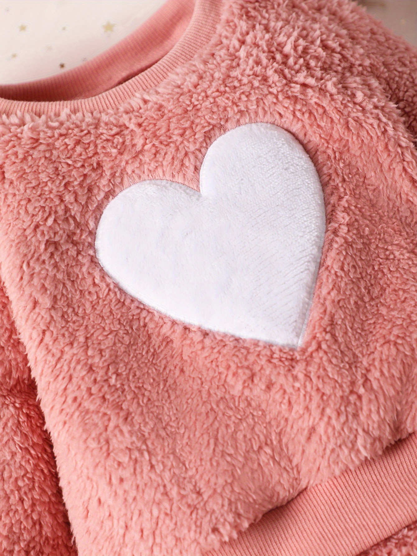 Baby Girl Plush Pullover Love Embroidered Warm Set Kids Cute - Temu Ireland