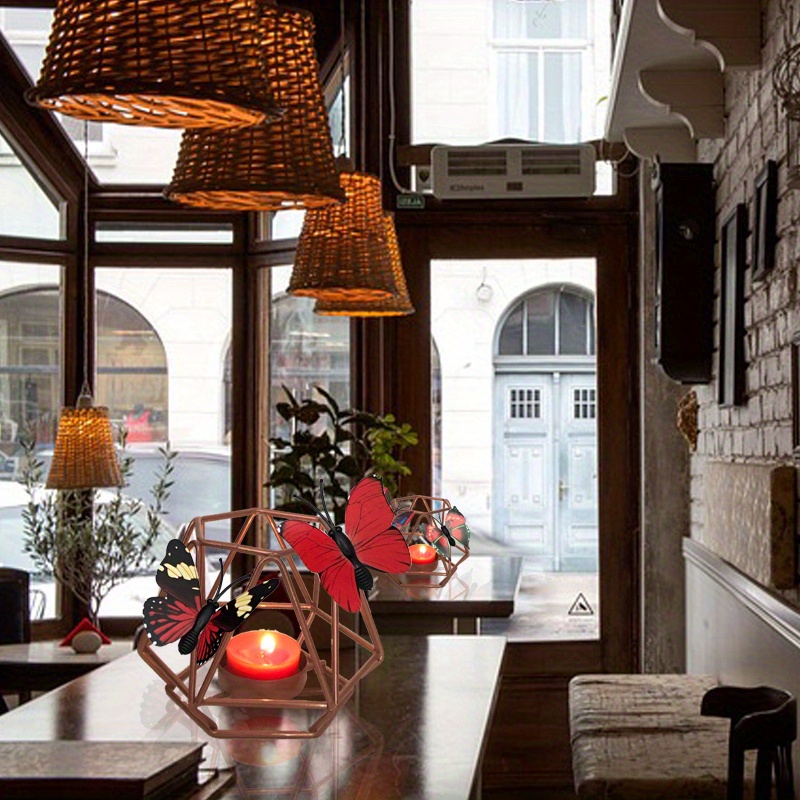 Metal Hexagon Butterfly Ornament Tea Light - Temu