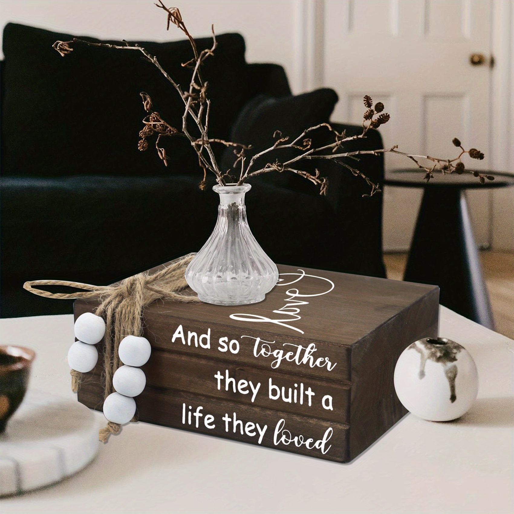 Rustic Solid Wood Bookshelf Decor Brown Farmhouse Stack - Temu