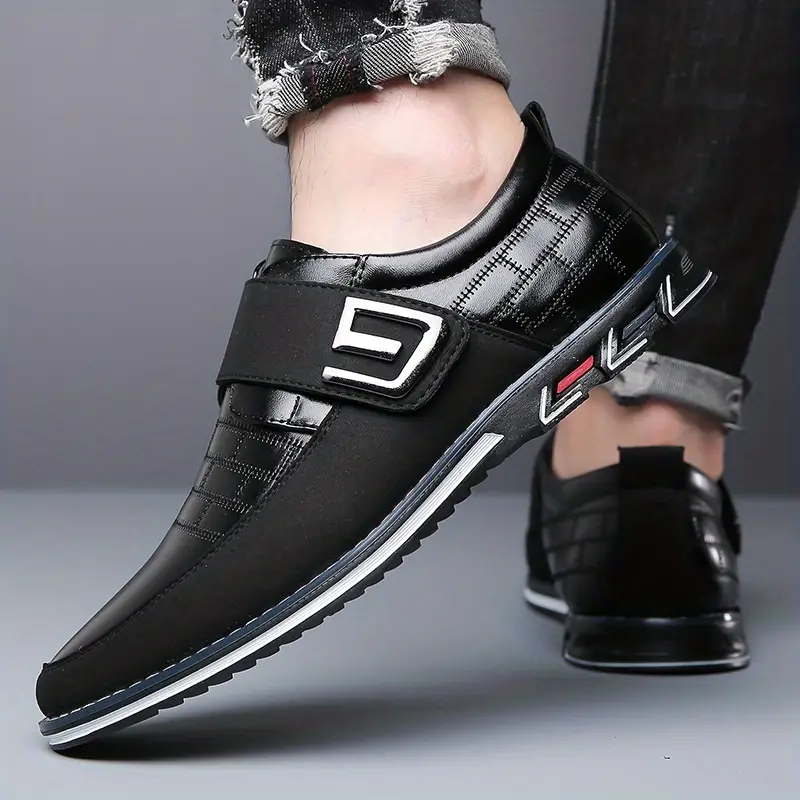 Mens Loafer Shoes With Hook And Loop Fastener Comfy Non Slip Temu New