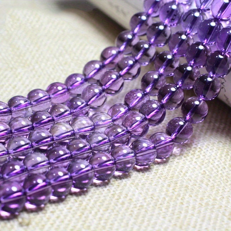 Amethyst Glass Beads Purple Round Handmade Beads Jewelry - Temu