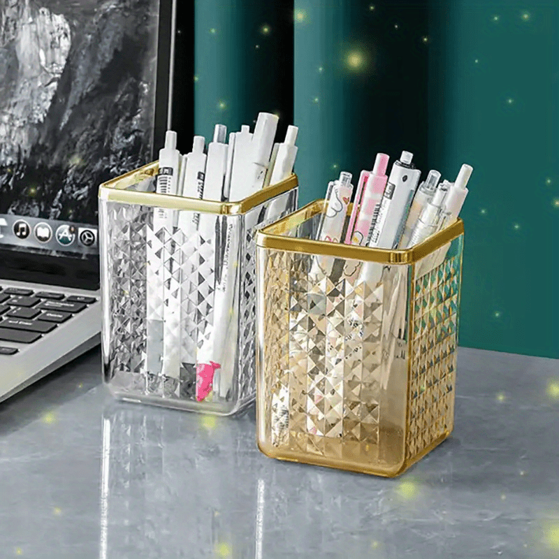 Organize Desktop A Luxurious Transparent Pen Holder Brush - Temu New ...