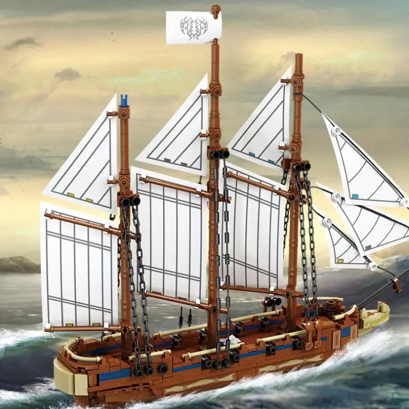Pirate Ship Building Blocks Sets Pirate Ship Mini Temu Australia