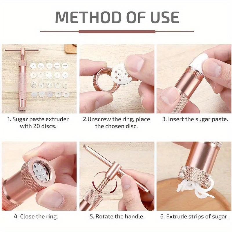 Clay Extruder Fondant Extruder 20 Unique Disc Alloy Rotary - Temu Australia