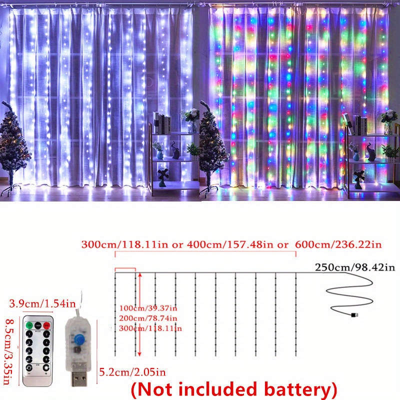 Led Copper Wire Curtain Lights Remote Control Fairy Tale - Temu Portugal