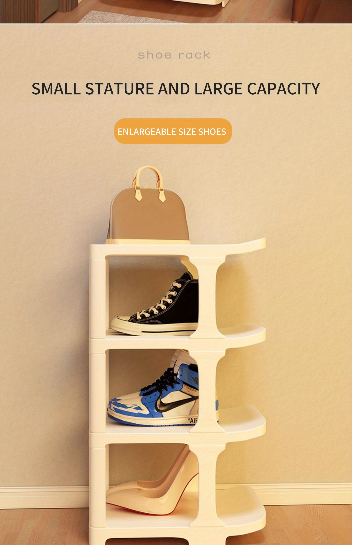 Multi layer Plastic Foldable Shoe Rack Stackable Detachable - Temu New ...