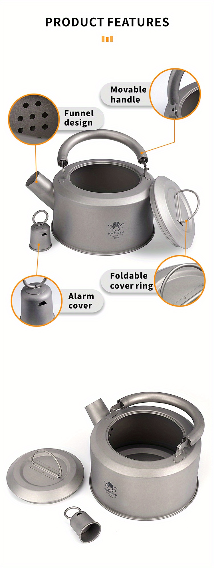 Titanium Teapot Outdoor Camping Portable Kettle Coffee Pot - Temu
