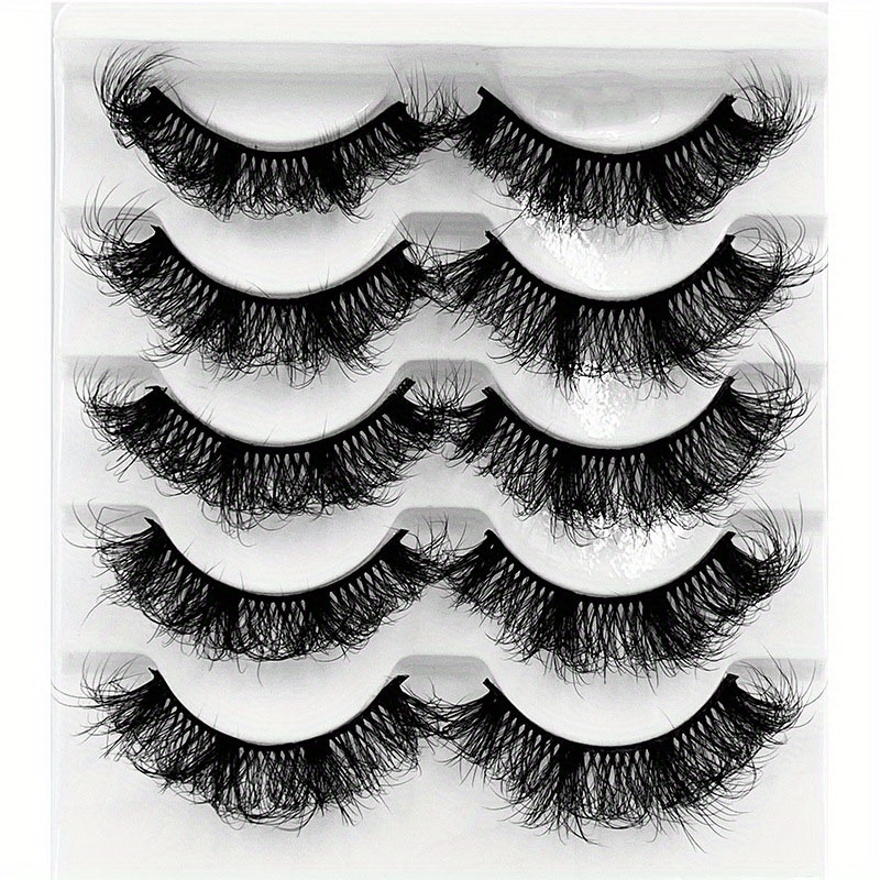 Fluffy Volume False Eyelashes Multi Layer Thick Cross 8d Temu United