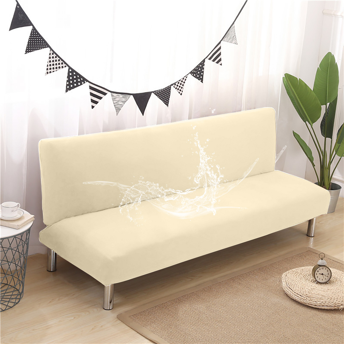 Armless Sofa Slipcover Waterproof Stretch Sofa Cover Futon - Temu