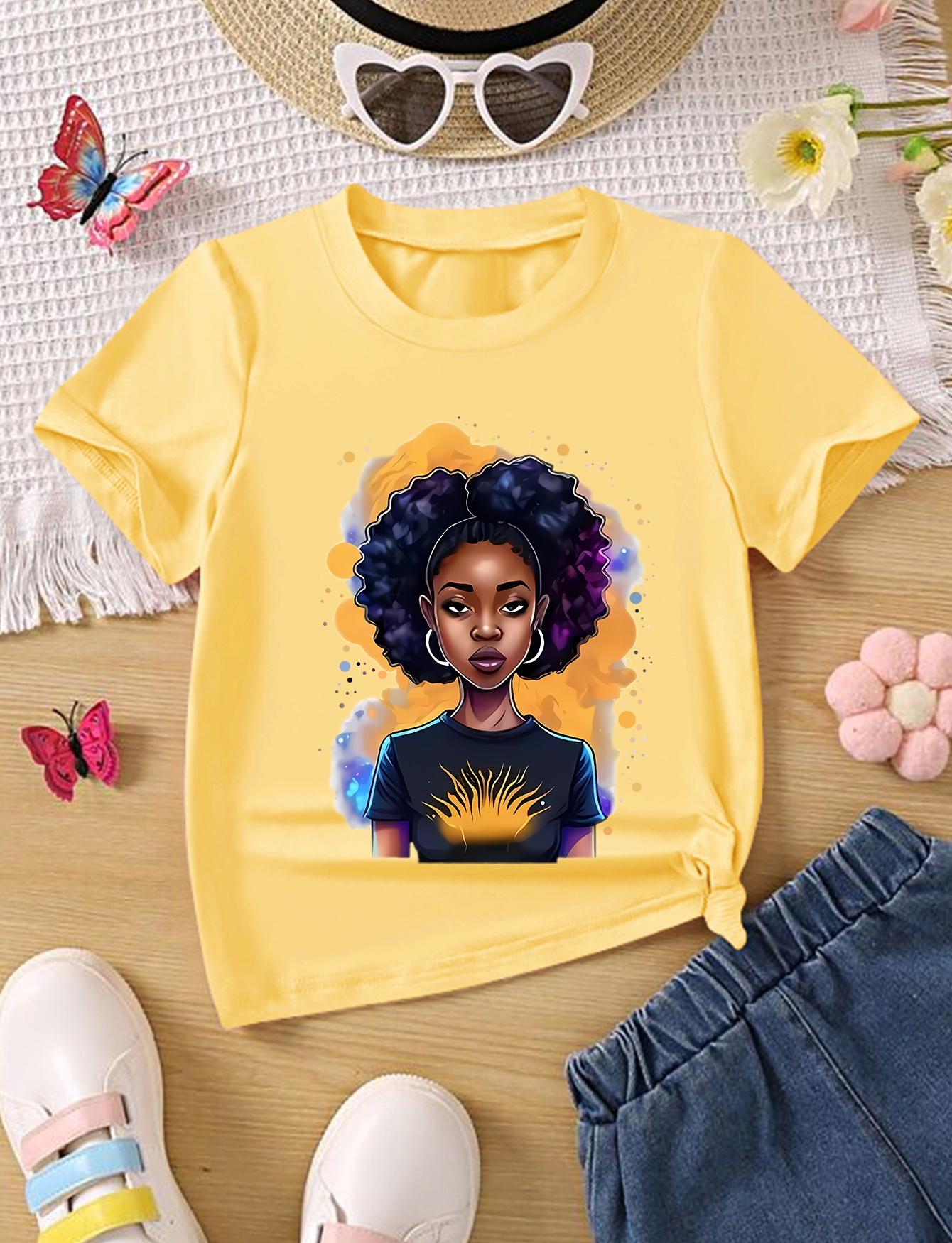 Cartoon Girls Graphic T Shirt Girls Lightweight Comfy Short - Temu