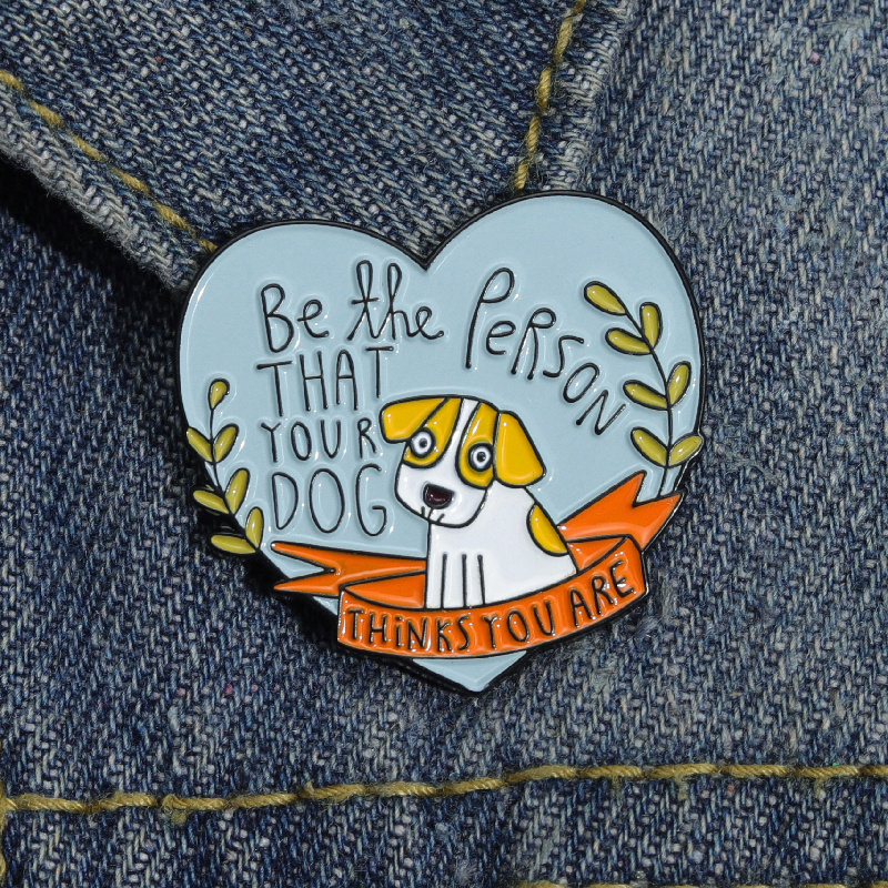 Dog Person Enamel Pins Puppy Heart Shape Brooches Lapel - Temu Philippines