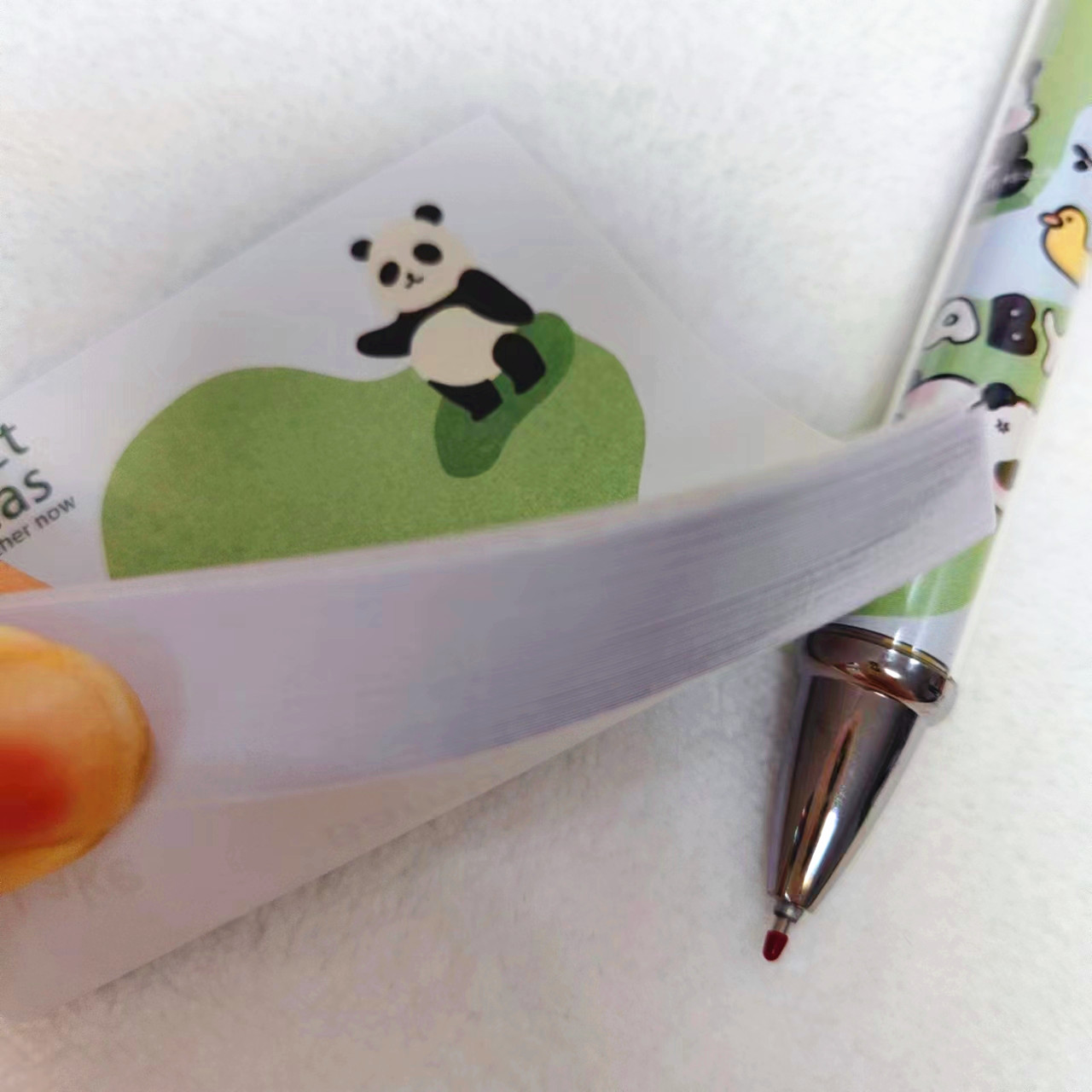 Series Note Pad Gel Pen Set Cartoon Animal Panda - Temu New Zealand