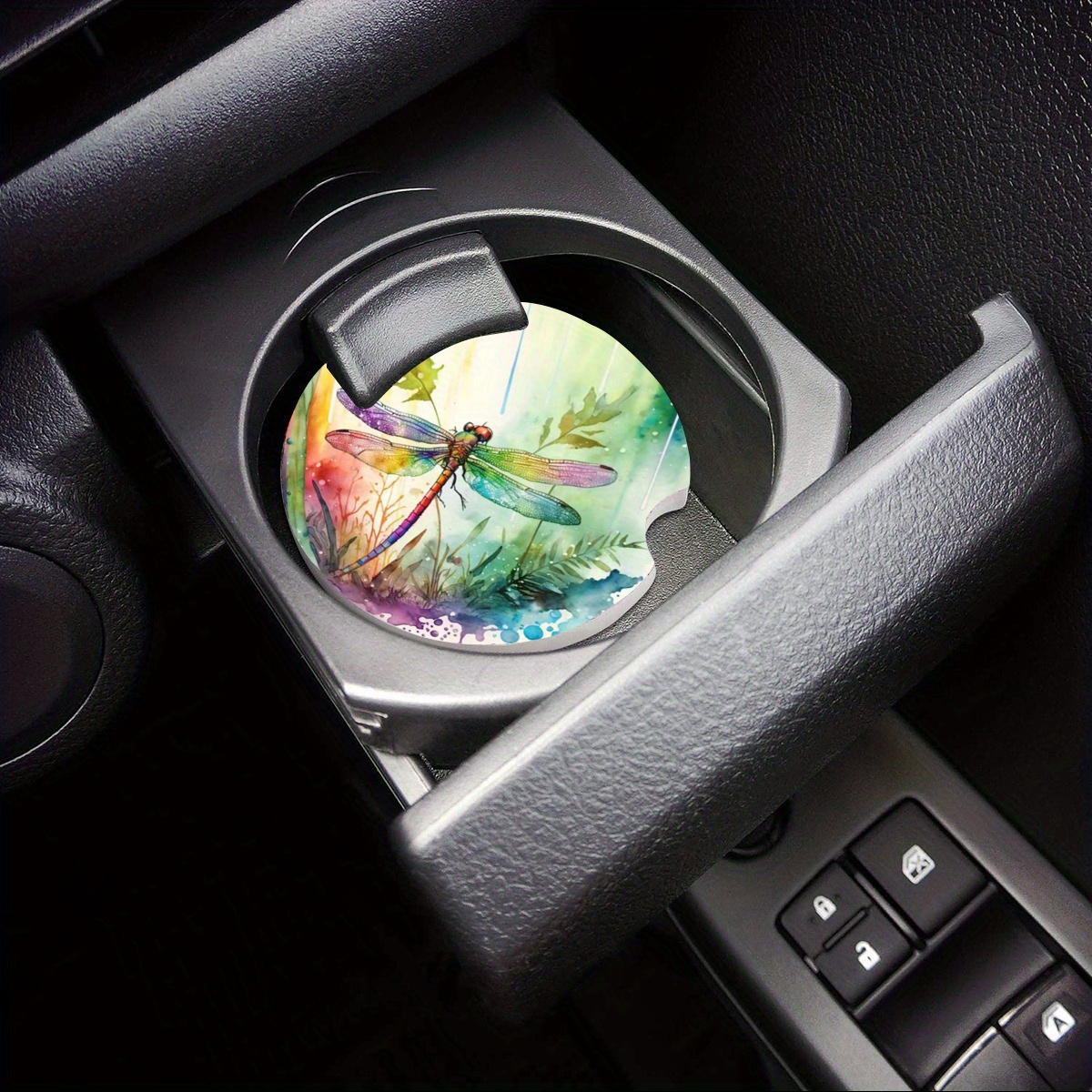Dragonflies Ceramic Car Coasters Cork Back Finger Slot - Temu Norway