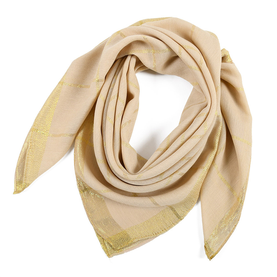 Golden Striped Scarf Boho Bandana Thin - Temu