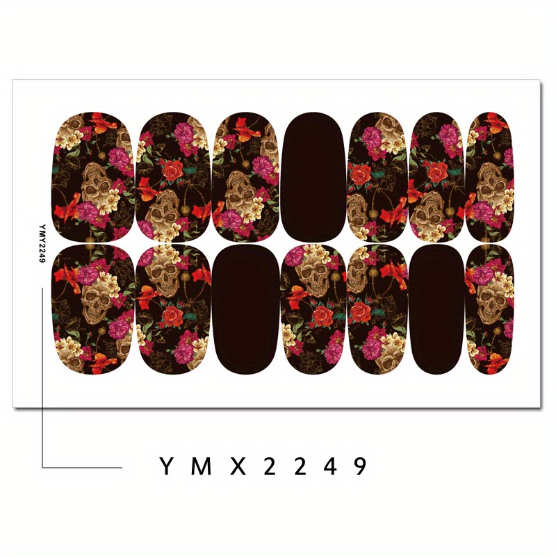 halloween cartoon full wrap nail polish stickers fall autumn - Temu ...