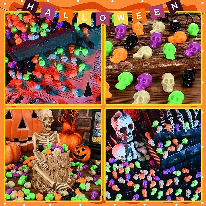 Mini Plastic Skull Heads, Miniature Small Skulls, Halloween Skeleton ...