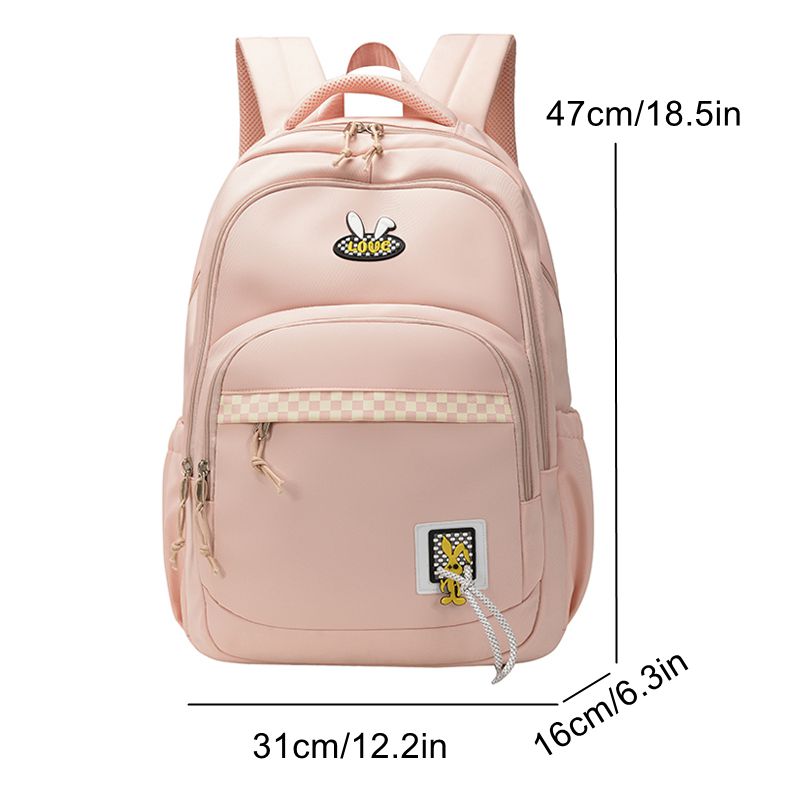 Simple Solid Color Schoolbag, Women's Large Capacity Simple Versatile ...
