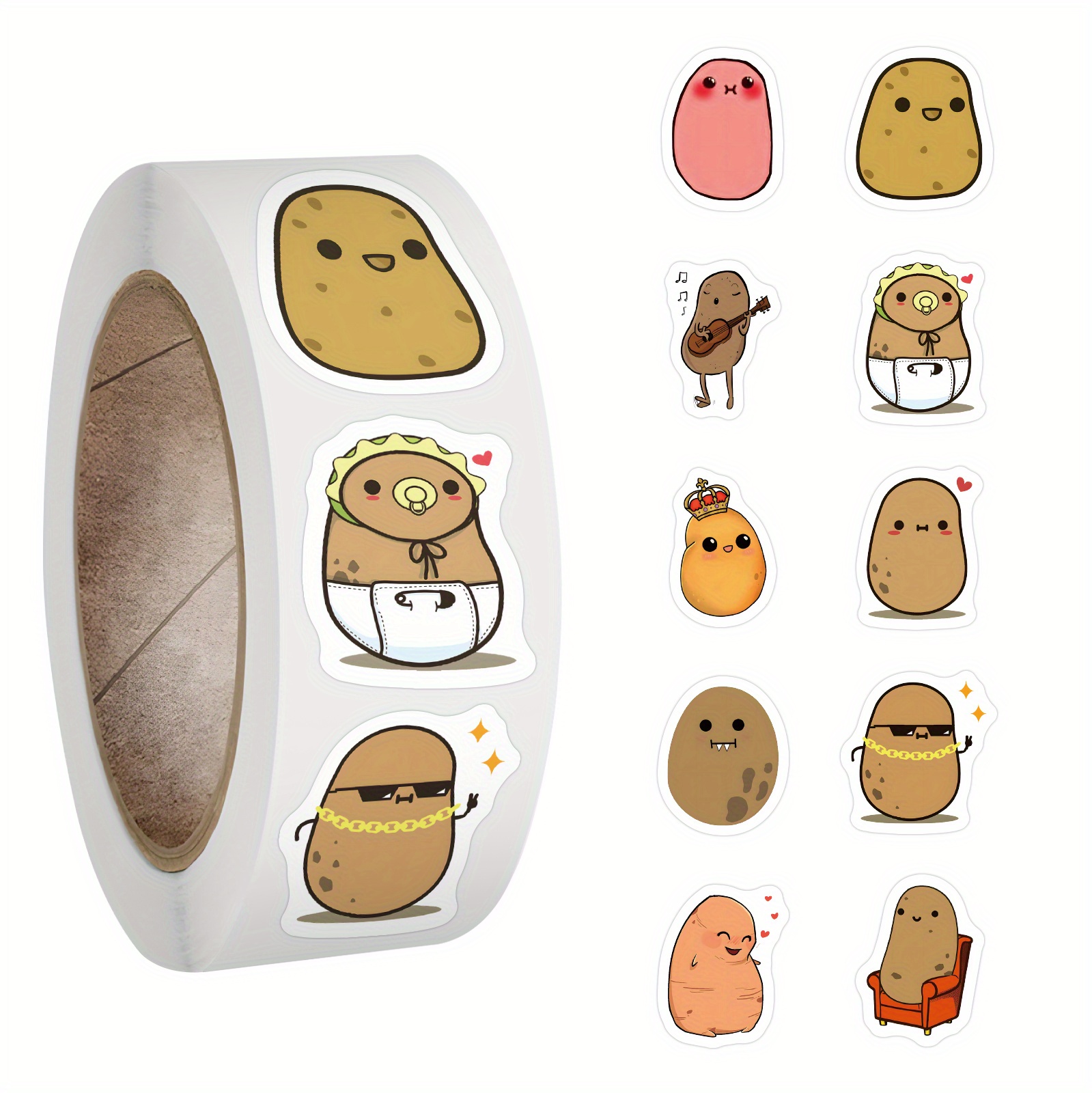 Potato Stickers Roll Vinyl Decals Cup Water Bottles Laptop - Temu South ...