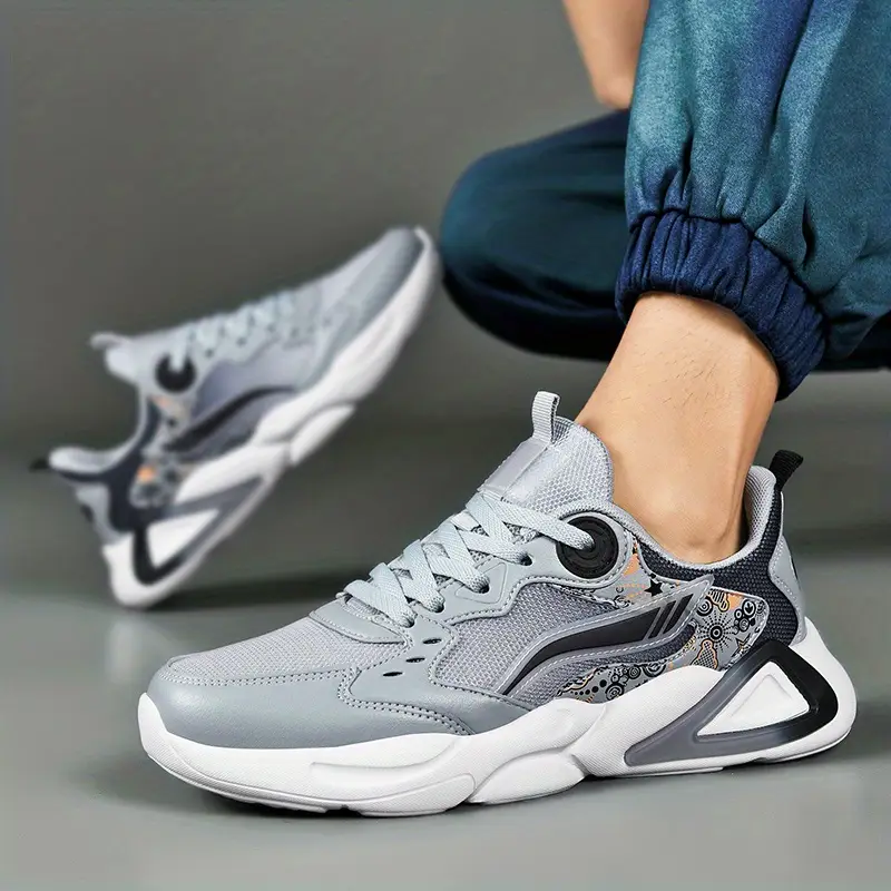Mens Chunky Lace Up Sneakers Casual Walking Shoes Comfortable And