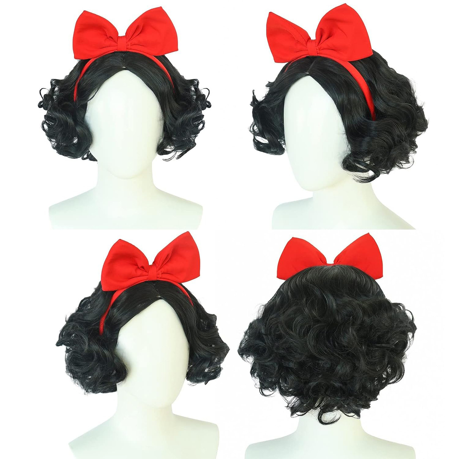 Princess Wig Women's Short Black Pre Curly Cosplay - Temu