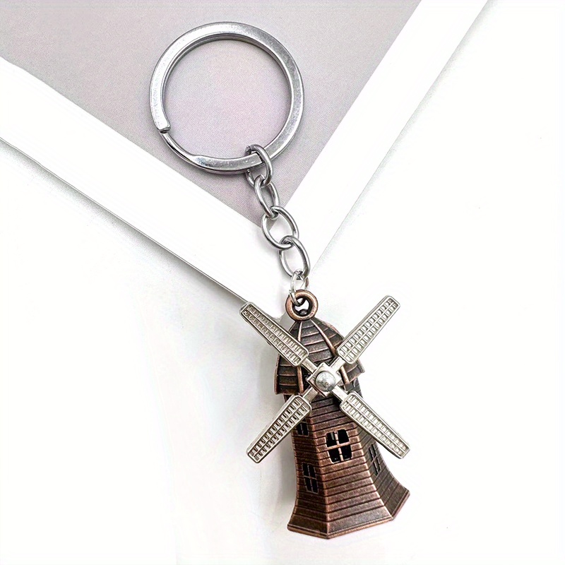 1pc Retro Creative 3d Simulation House Model Keychain Backpack Key ...