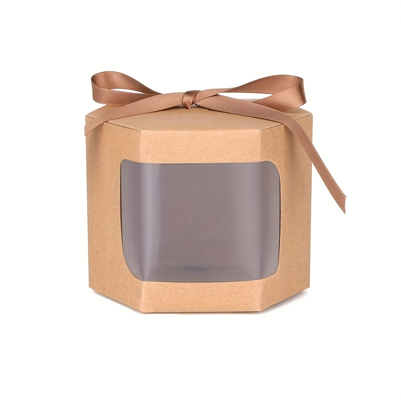 Gift Box Display Window Hexagonal Paper Box Lid Suitable - Temu