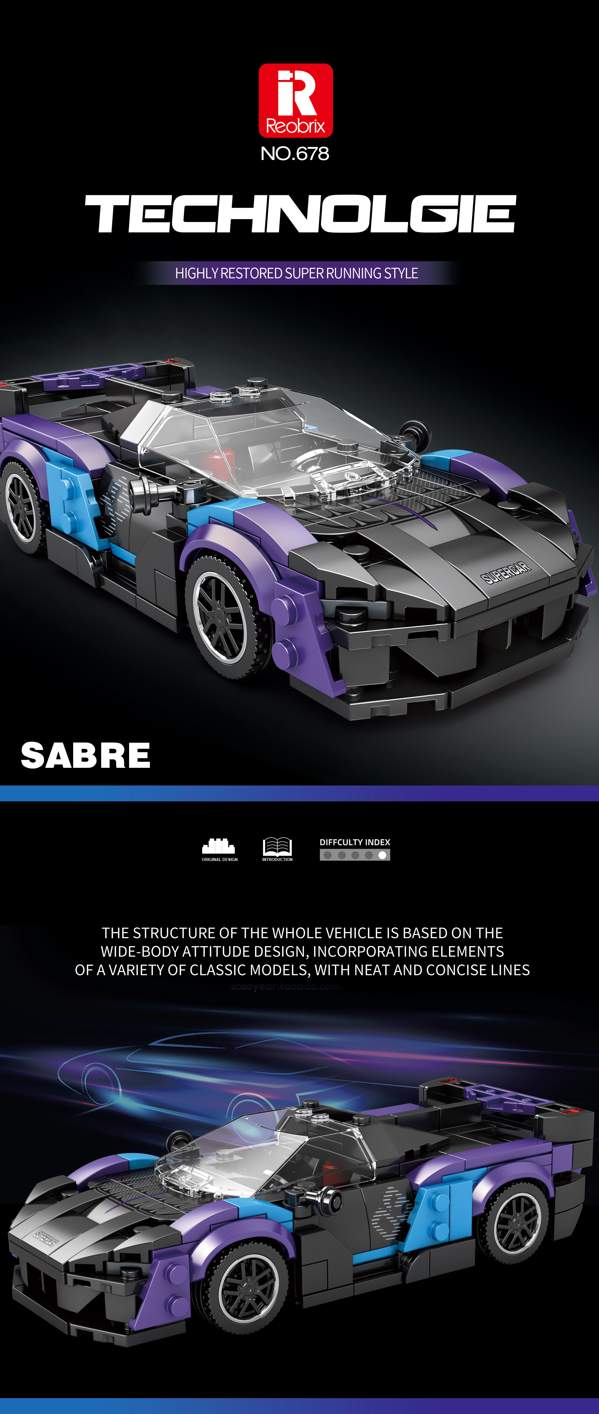 Creative Racing Car Superb Simulation Building Block Toy Gift For Kids ...