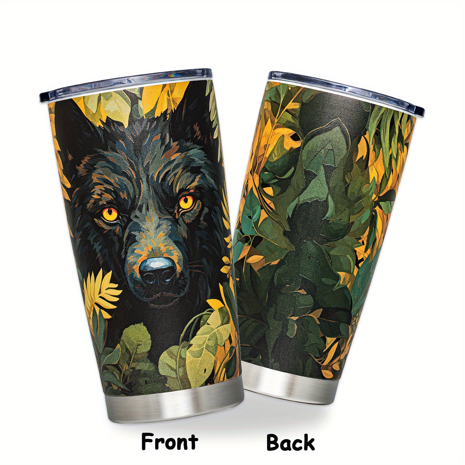 Steel Wolf Pattern Cup - Temu United Kingdom