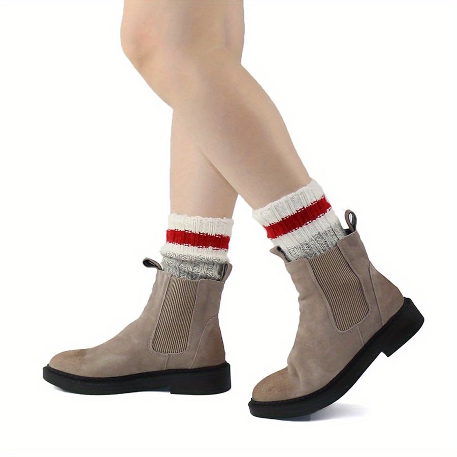 Colorblock Striped Socks Comfy Warm Tube Socks Women's - Temu