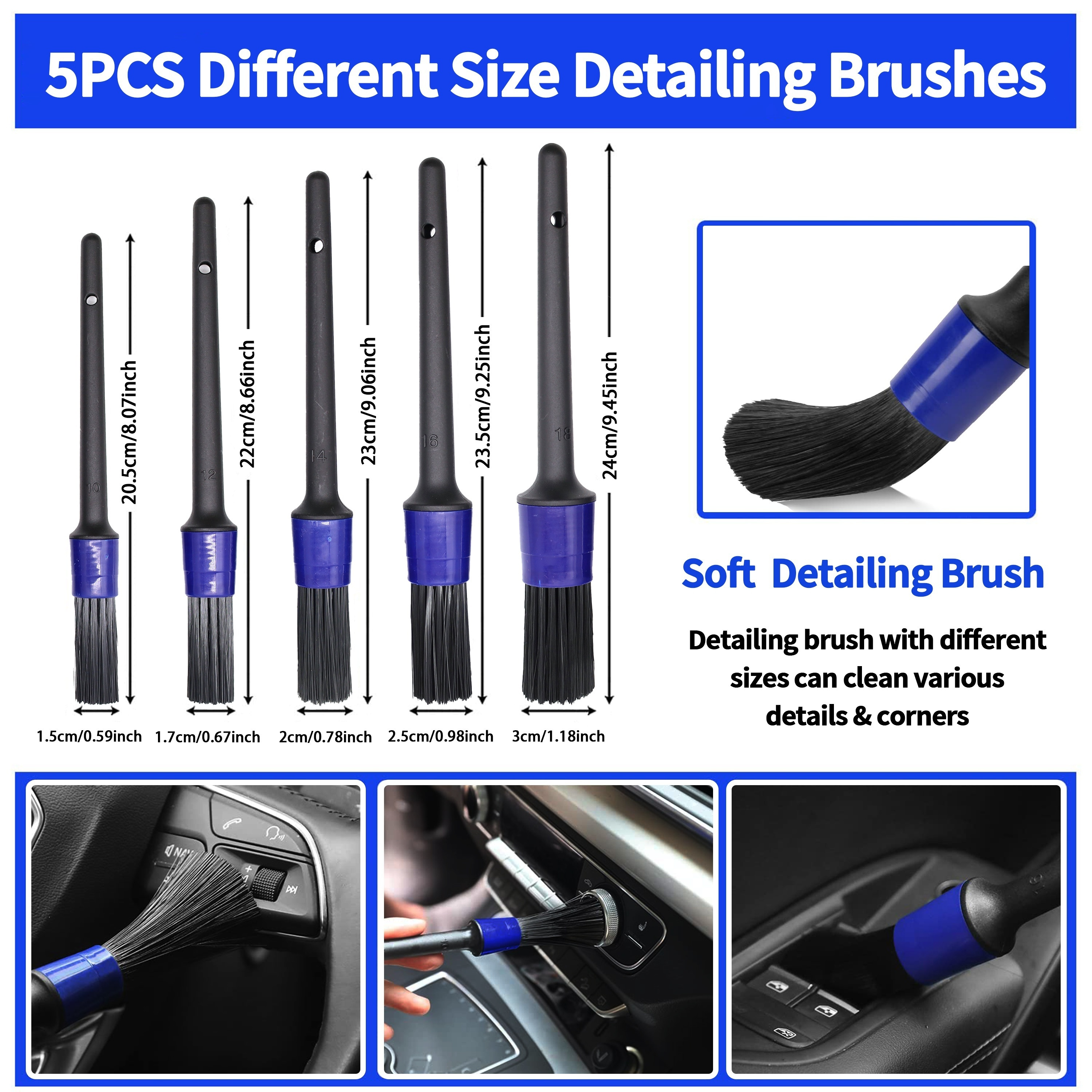 Car Cleaning Tool Kit Car Detailing Brush Set Car Interior - Temu Australia