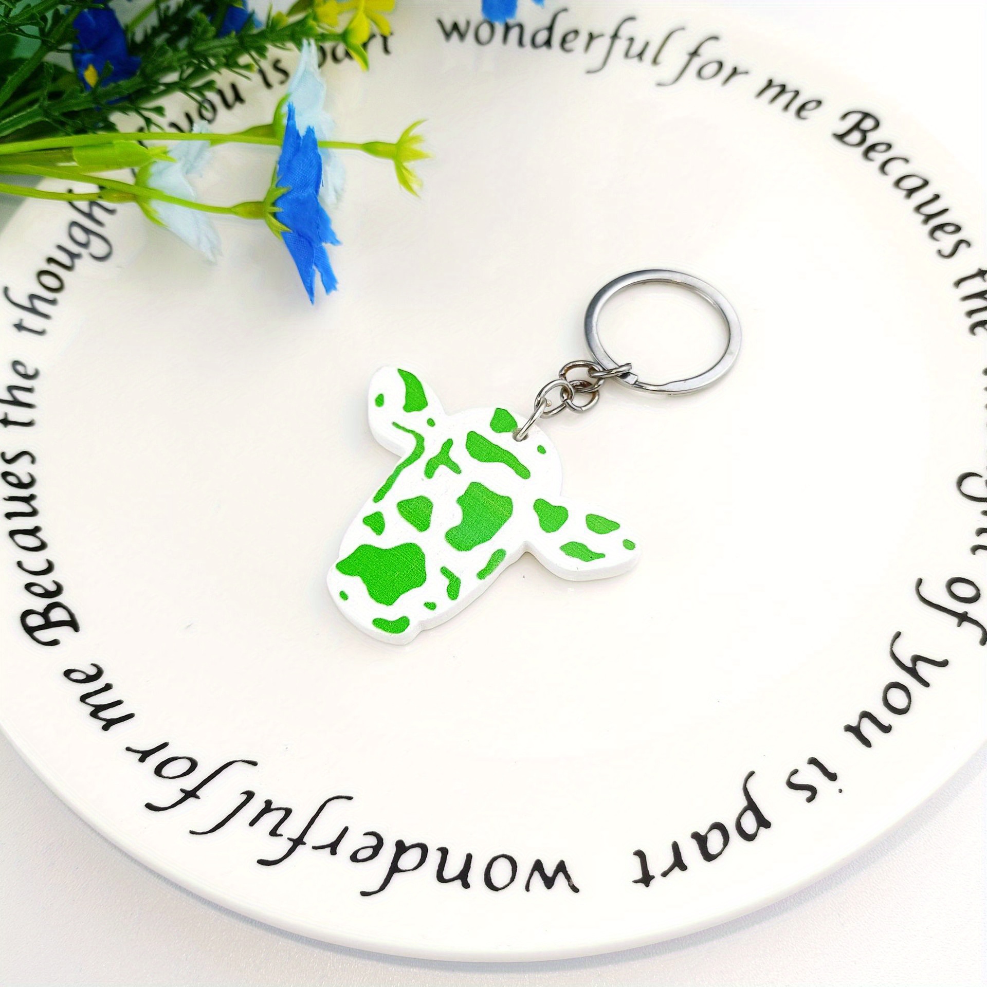 western cowboy style keychain for men wooden cow pendant keychain ...