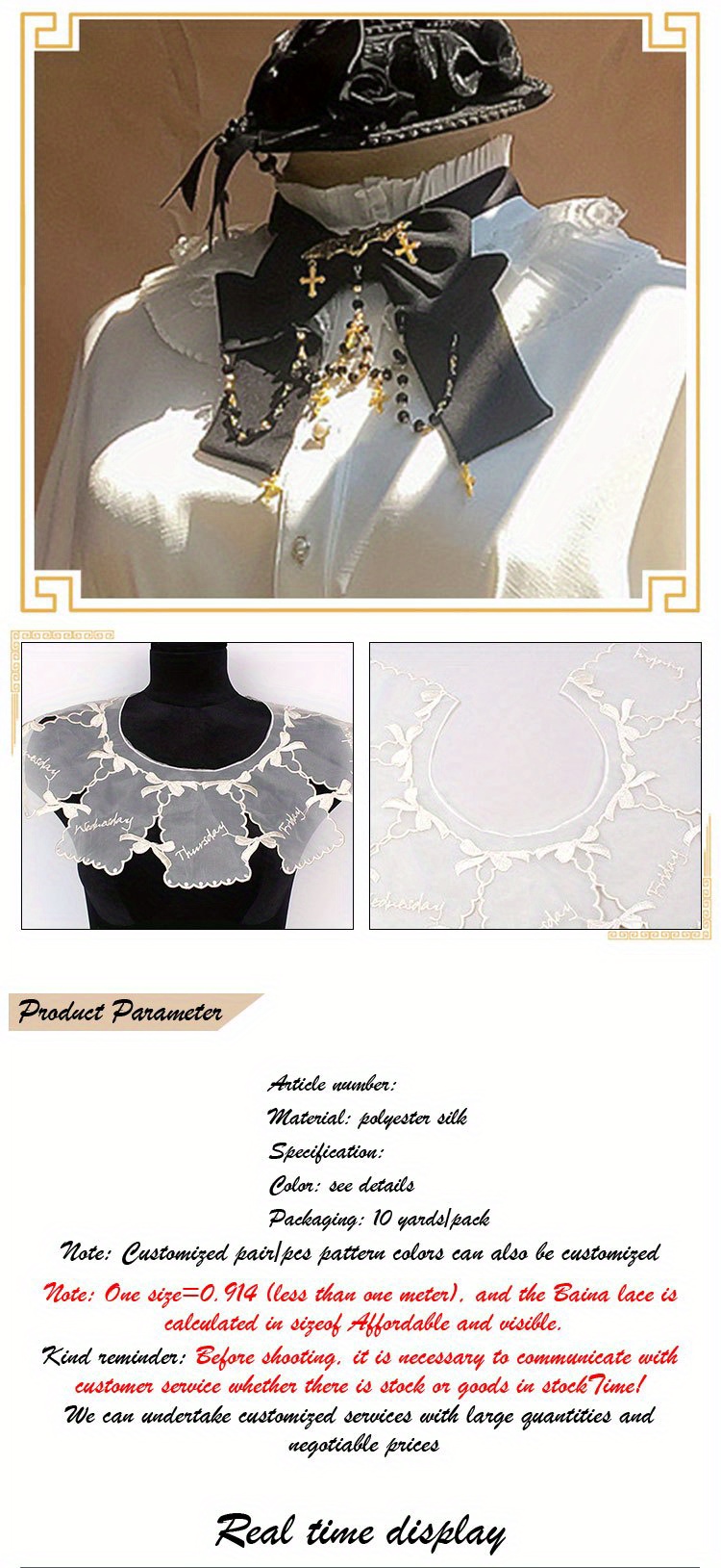 pure handmade nail bead collar white bow decor round - Temu New Zealand