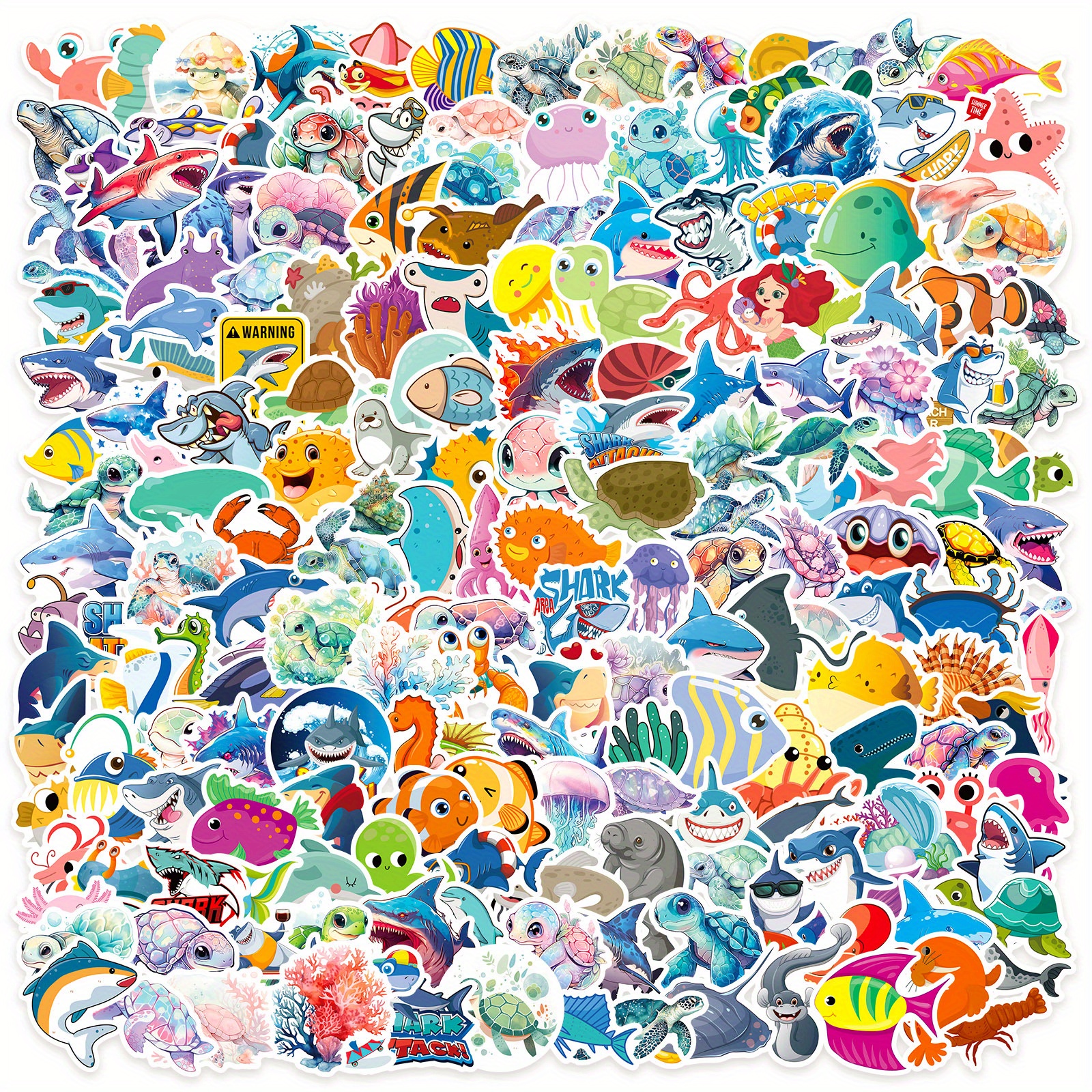 Mixed Marine Life Series Cartoon Turtle Shark Mixed Creative - Temu Ireland