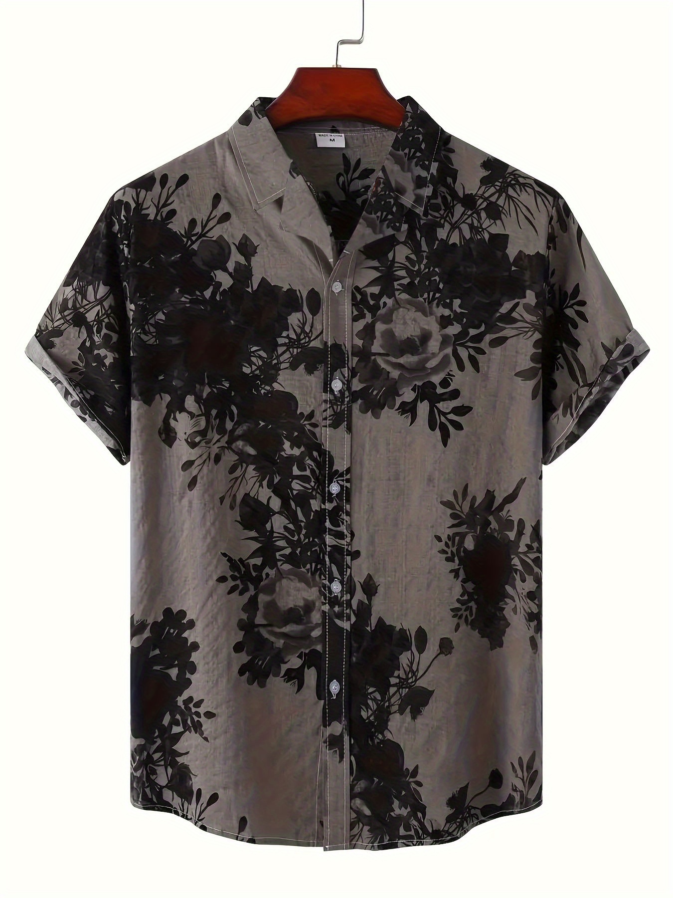 Men's Shirt Top Floral Print Camp Collar Bowling Shirts - Temu Australia