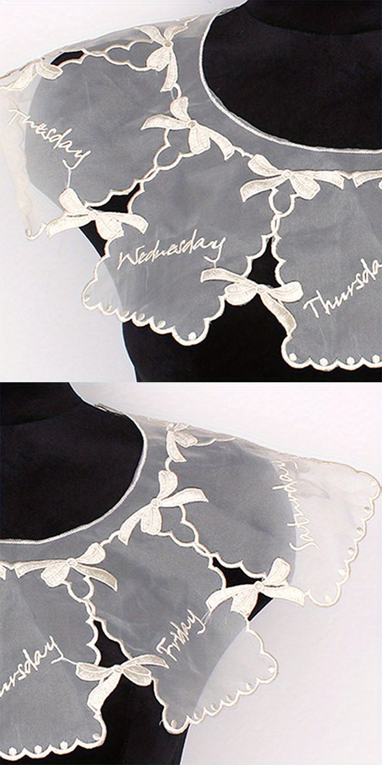 pure handmade nail bead collar white bow decor round - Temu New Zealand