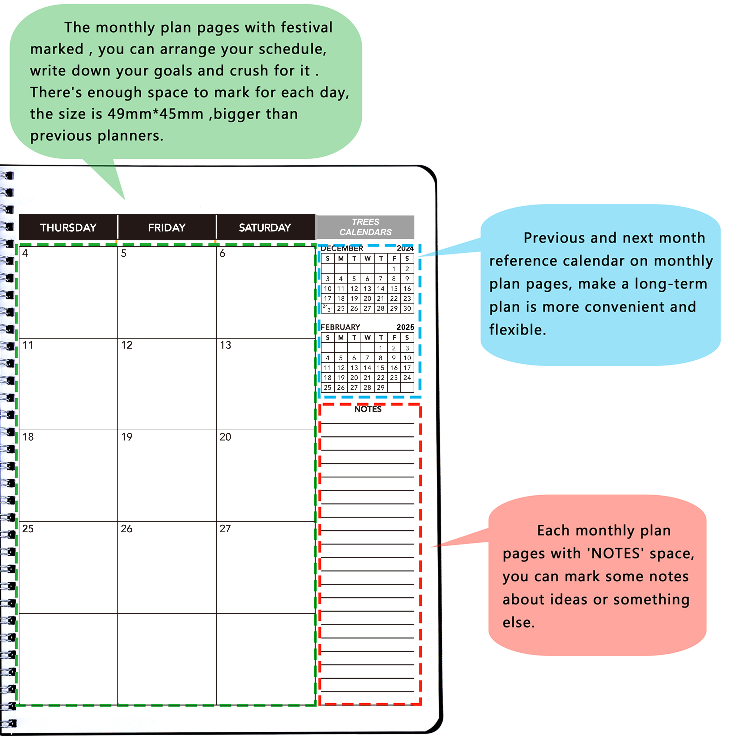 2024 Planner Monthly Weekly Planners Jan - Temu United