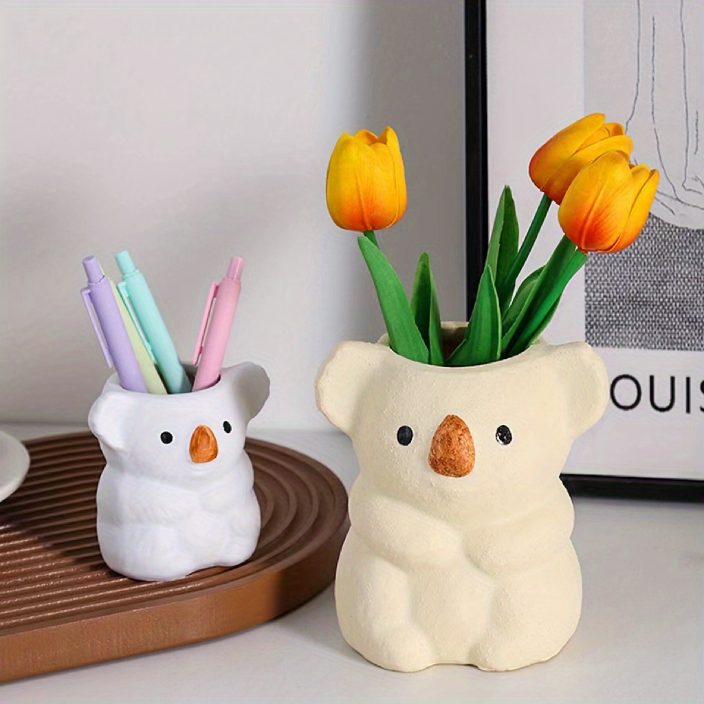 Resin Koala Bear Vase Cute Vase Decoration Home Decoration - Temu ...