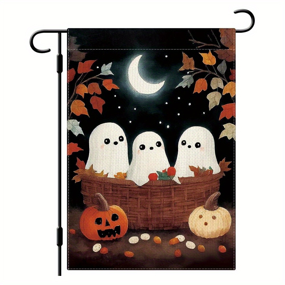 Halloween Ghost Garden Flag Spooky Ghost Pumpkin Yard Flag - Temu ...