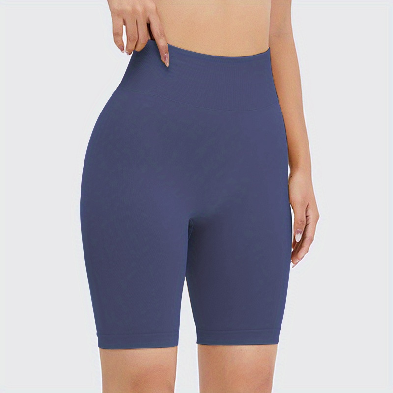 high waist solid color tight sports shorts fitness yoga - {region_name}