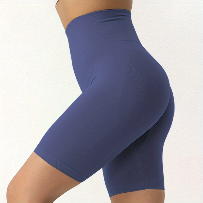 High Waist Solid Color Tight Sports Shorts Fitness Yoga - Temu New Zealand