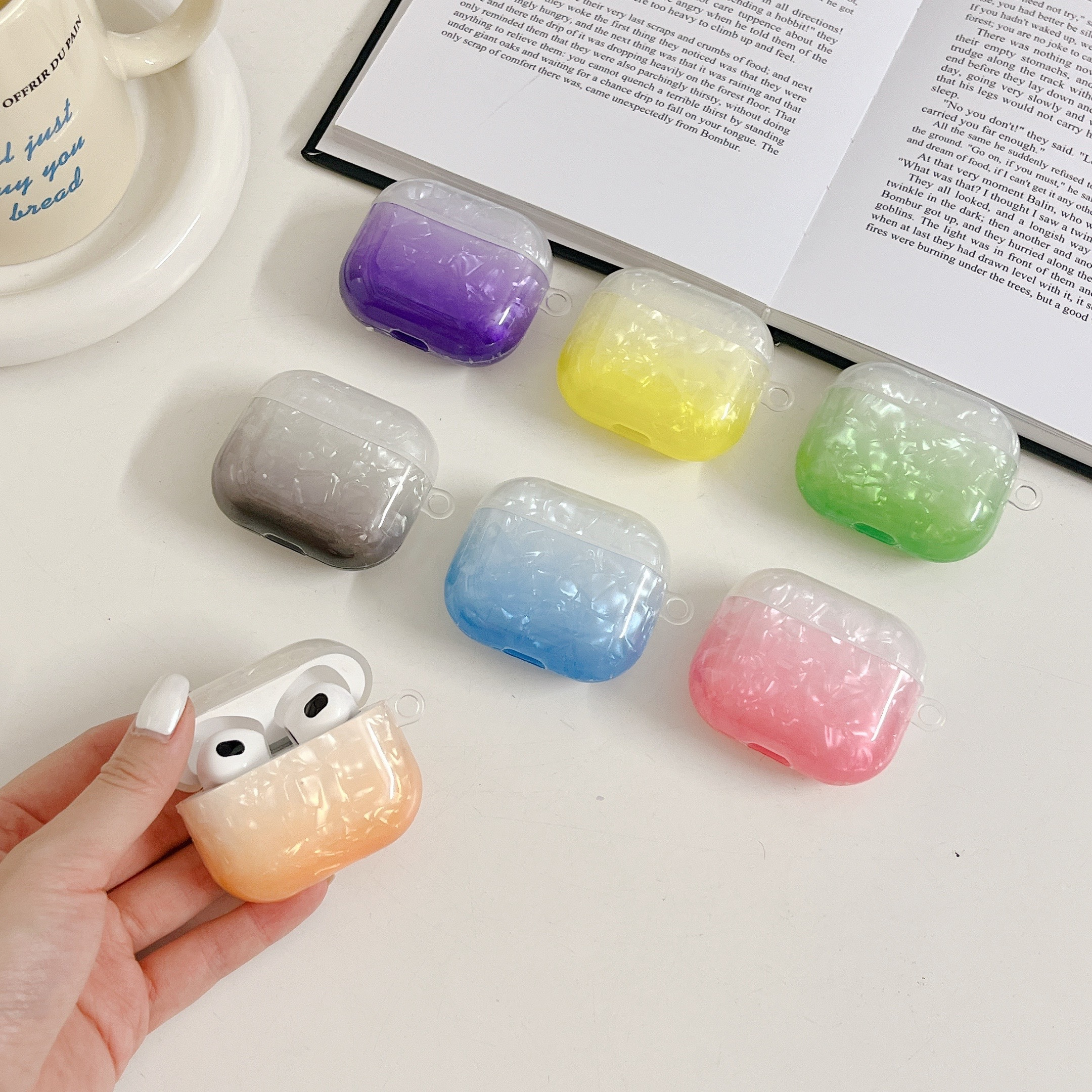 Earphone Case Gradient Shell Grain Headset 1 2 Pro - Temu Canada