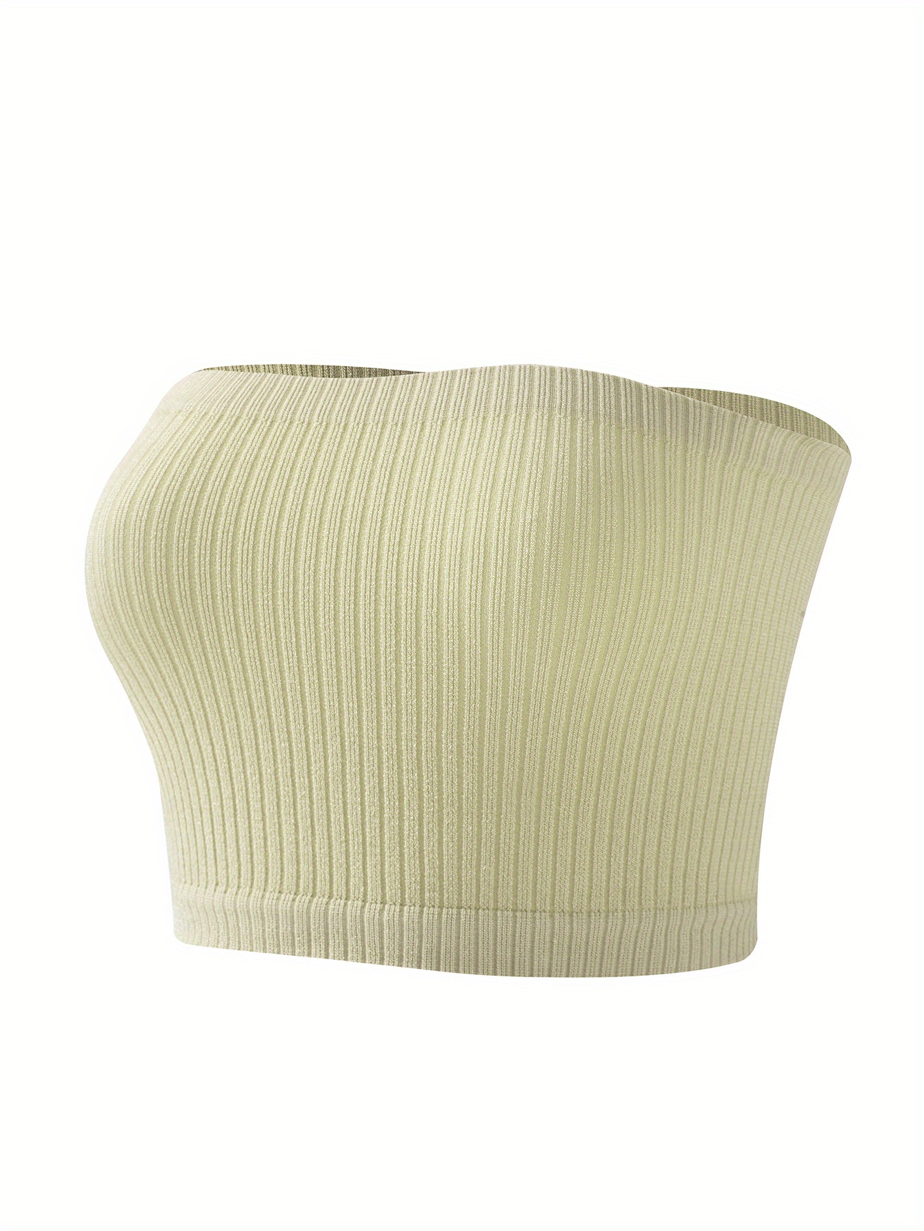 Ribbed Strapless Bandeau Bras Comfy - Temu Canada