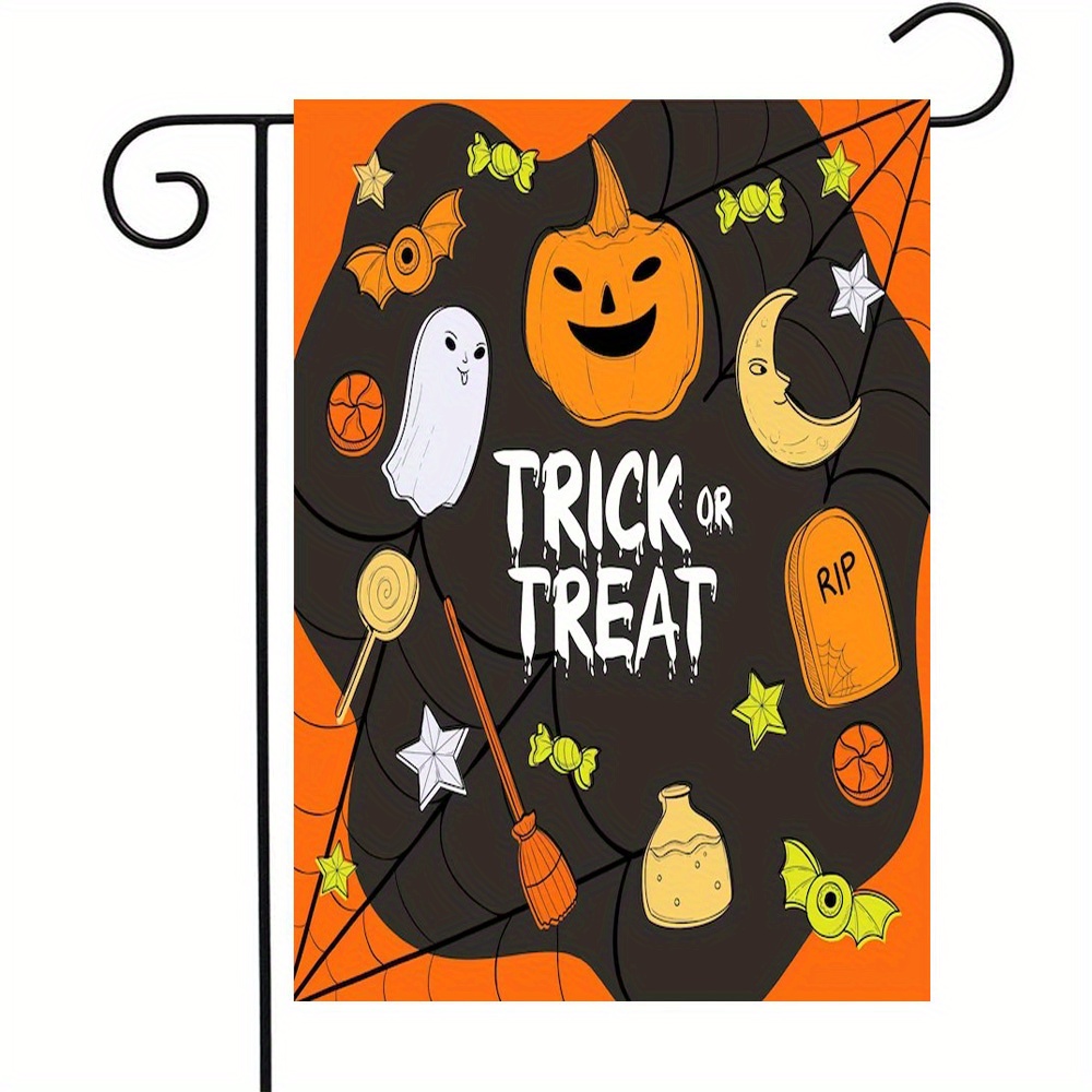 Halloween Outdoor Garden Flag Trick Treat Yard Flag Weather - Temu ...