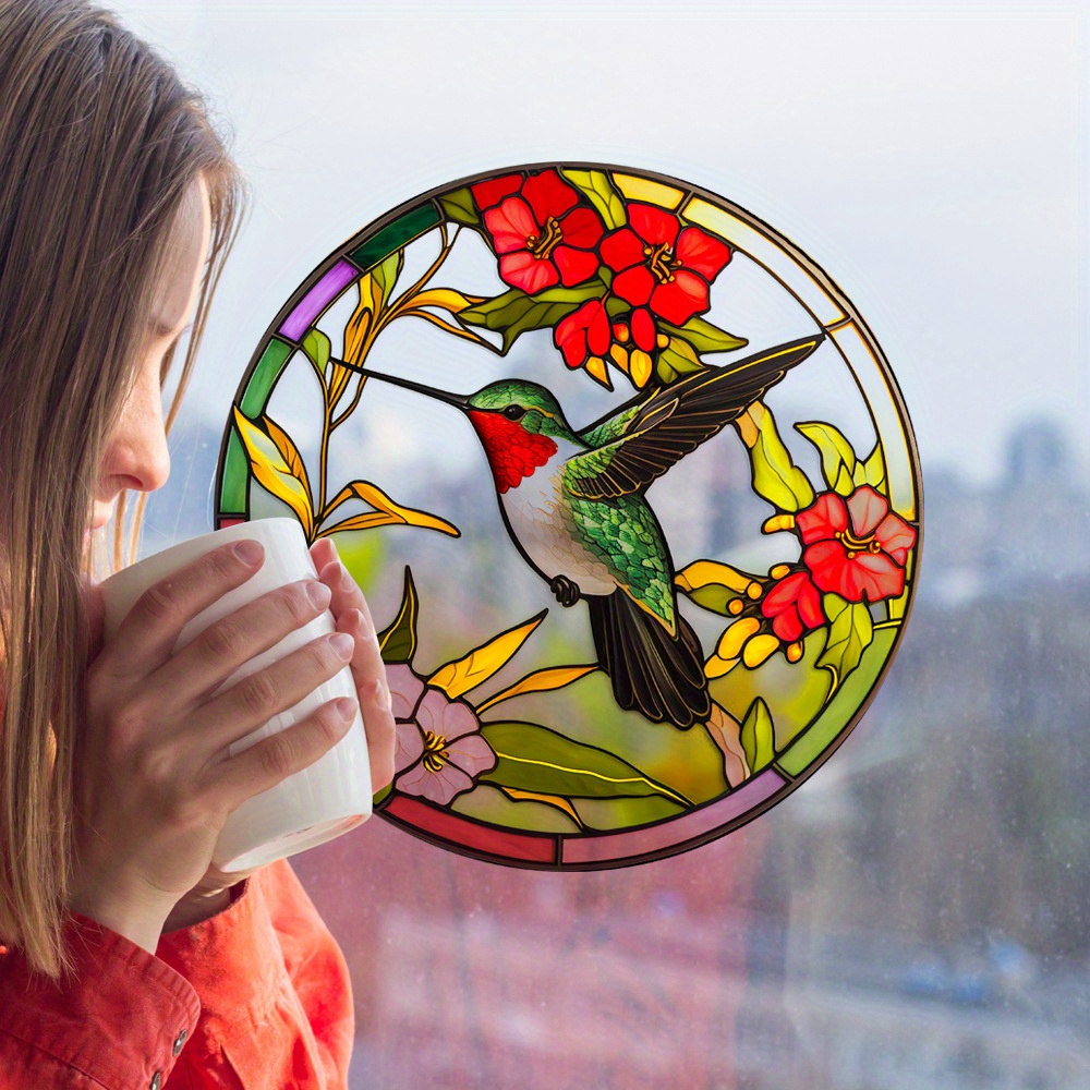 Beautiful Flowers Birds Pvc Window Sticker Window Clings - Temu United ...