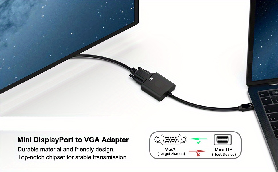 Mini Displayport Vga Adapter Mini Dp Display Port Vga - Temu Australia