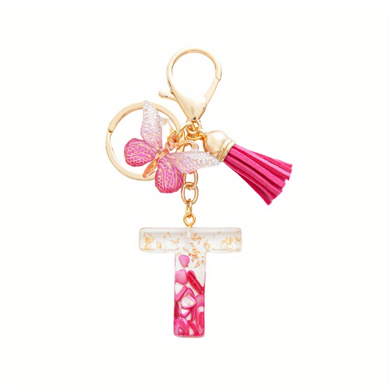 O z Alphabet Initial Letter Keychain Cute Butterfly Resin - Temu United ...