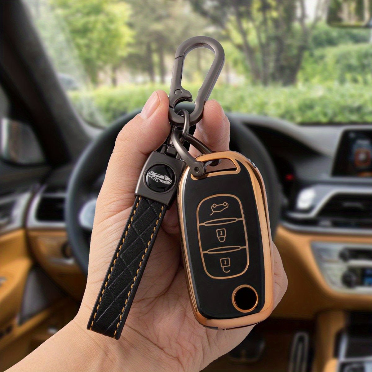 special tpu key case + leather rope - Temu Australia
