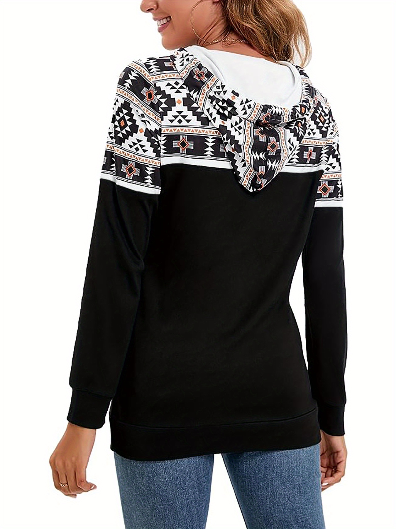floral print pocket hoodie casual long sleeve hooded - Temu Canada