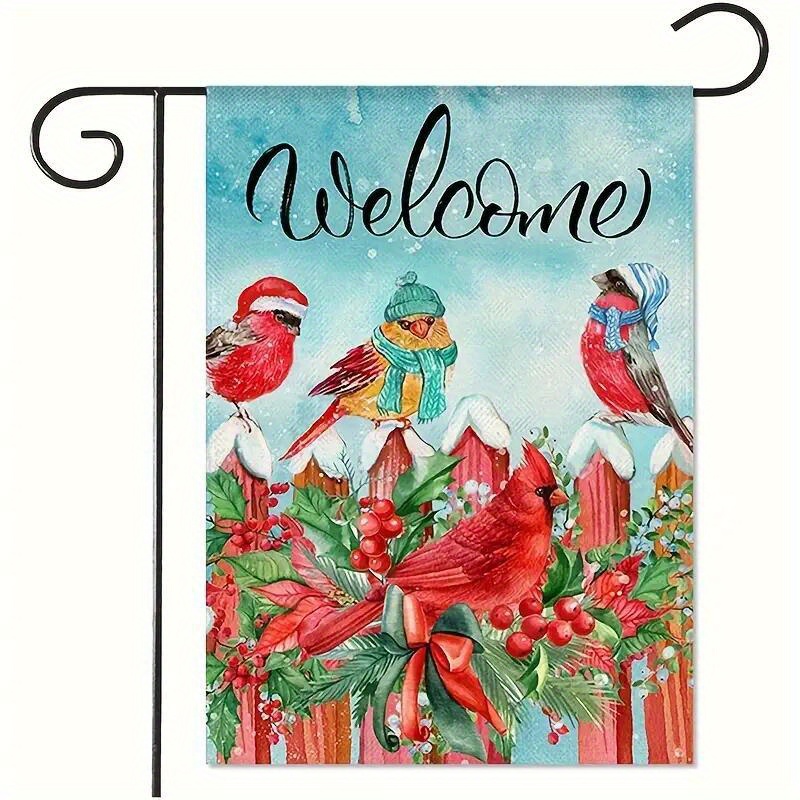 Welcome Flag Red Bird Garden Flag Double Sided - Temu United Kingdom